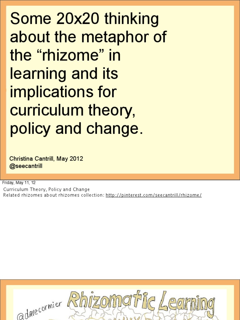Some 20x20 Thinking About The Metaphor of The "Rhizome" in Learning ...