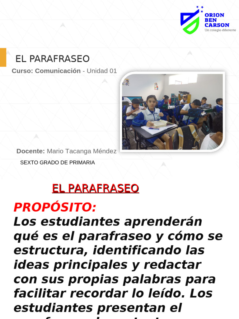 Parafraseo Parafrasis | PDF