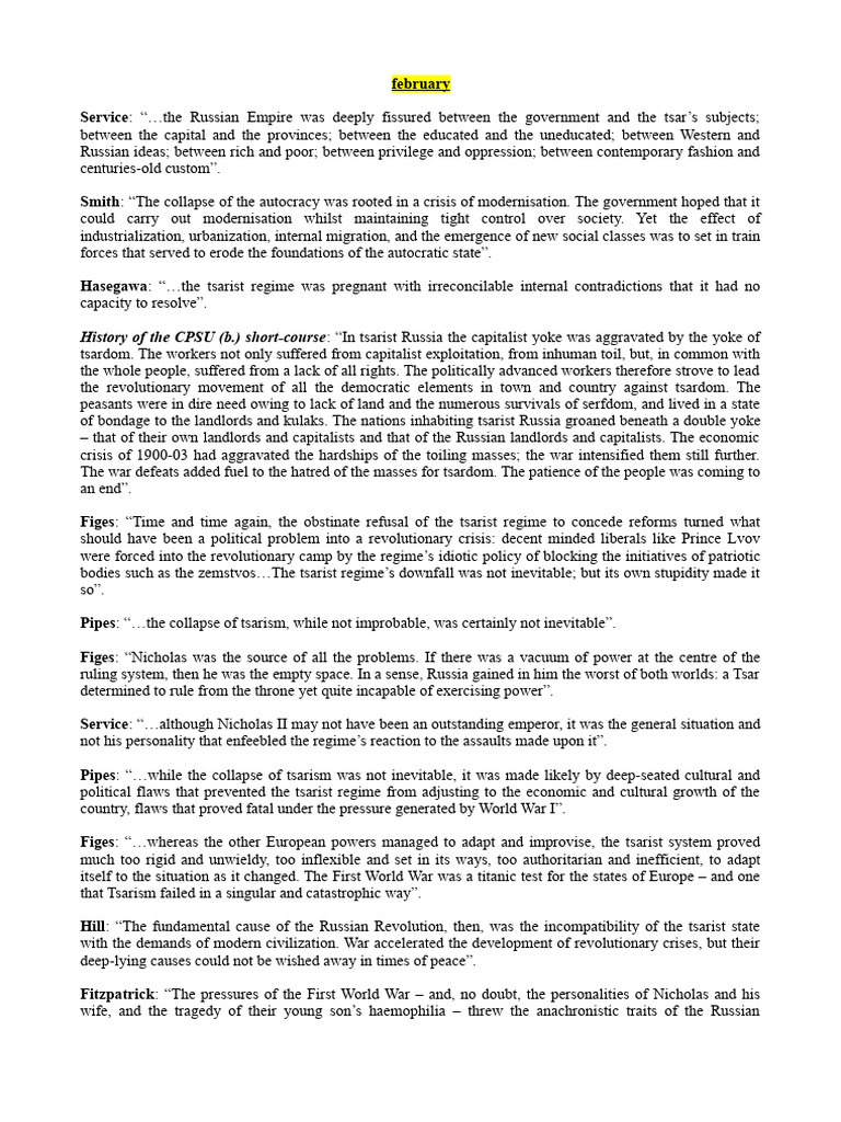 Causes of the Russian Revolution | PDF | Bolsheviks | Vladimir Lenin