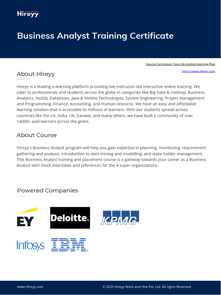 Business Analyst Certification Updated | PDF | Business Analysis ...