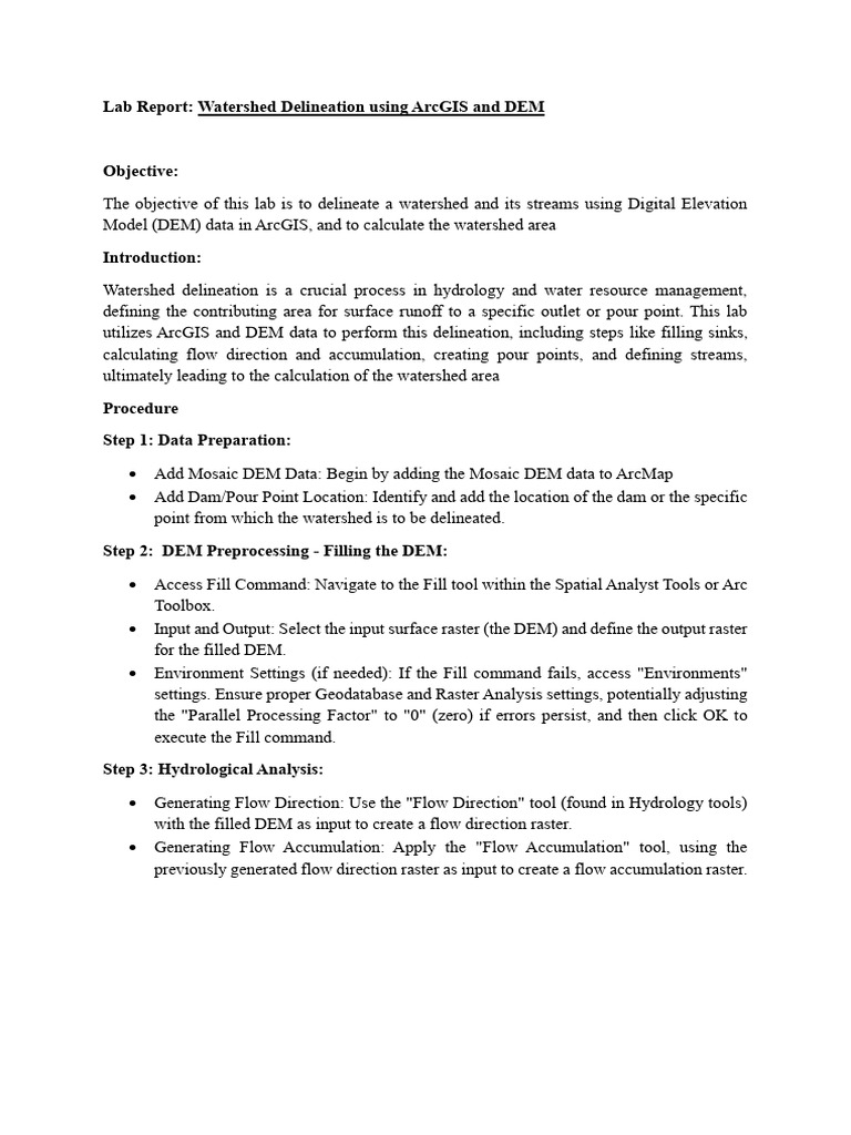Lab Report#3 | PDF | Drainage Basin | Arc Gis