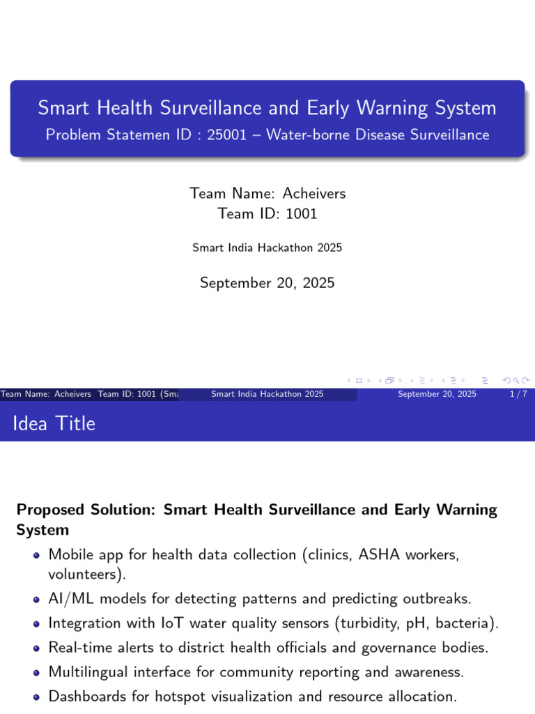SIH 2025 Sample Template | PDF | Internet Of Things | Sanitation