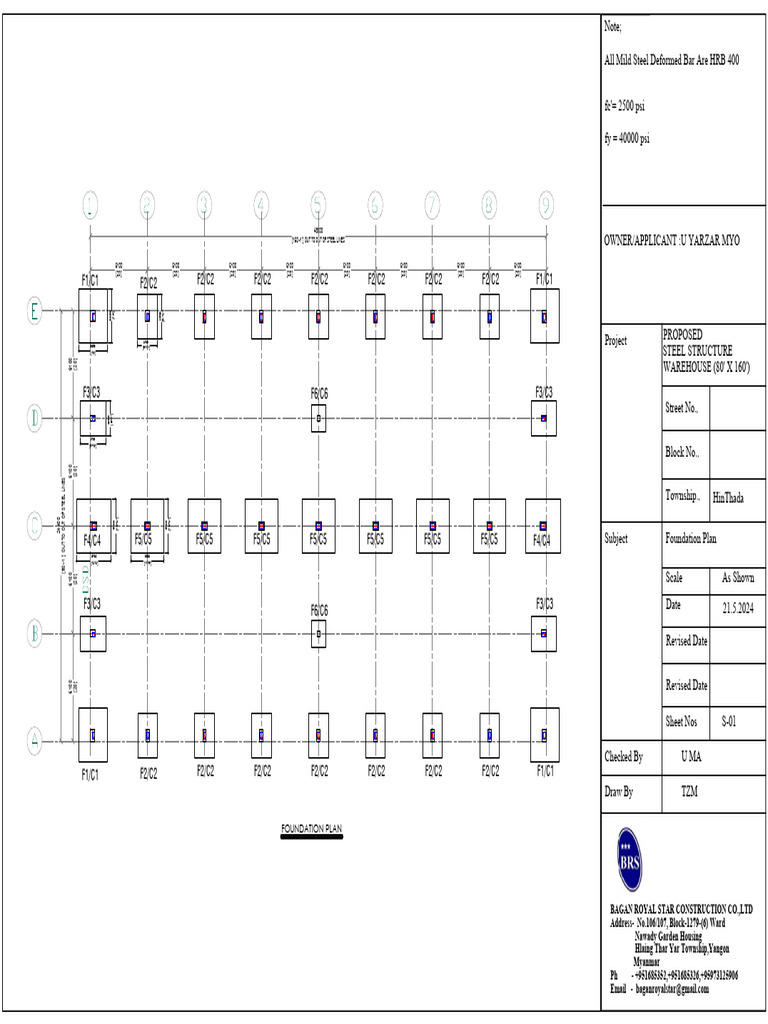 80' X 160' Warehouse Structure Drawing | PDF | Concrete | Building ...