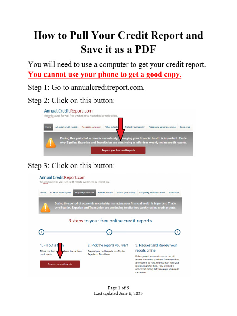 Download Your Credit Report as PDF | PDF