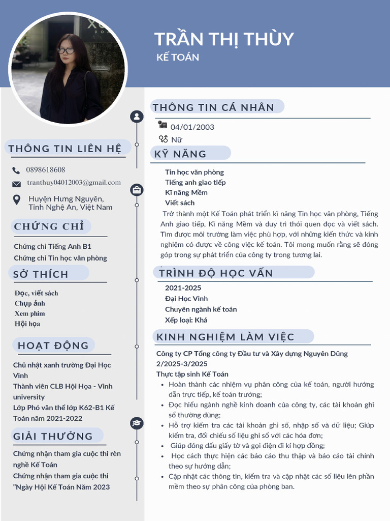 Blue and Gray Simple Professional CV Resume | PDF