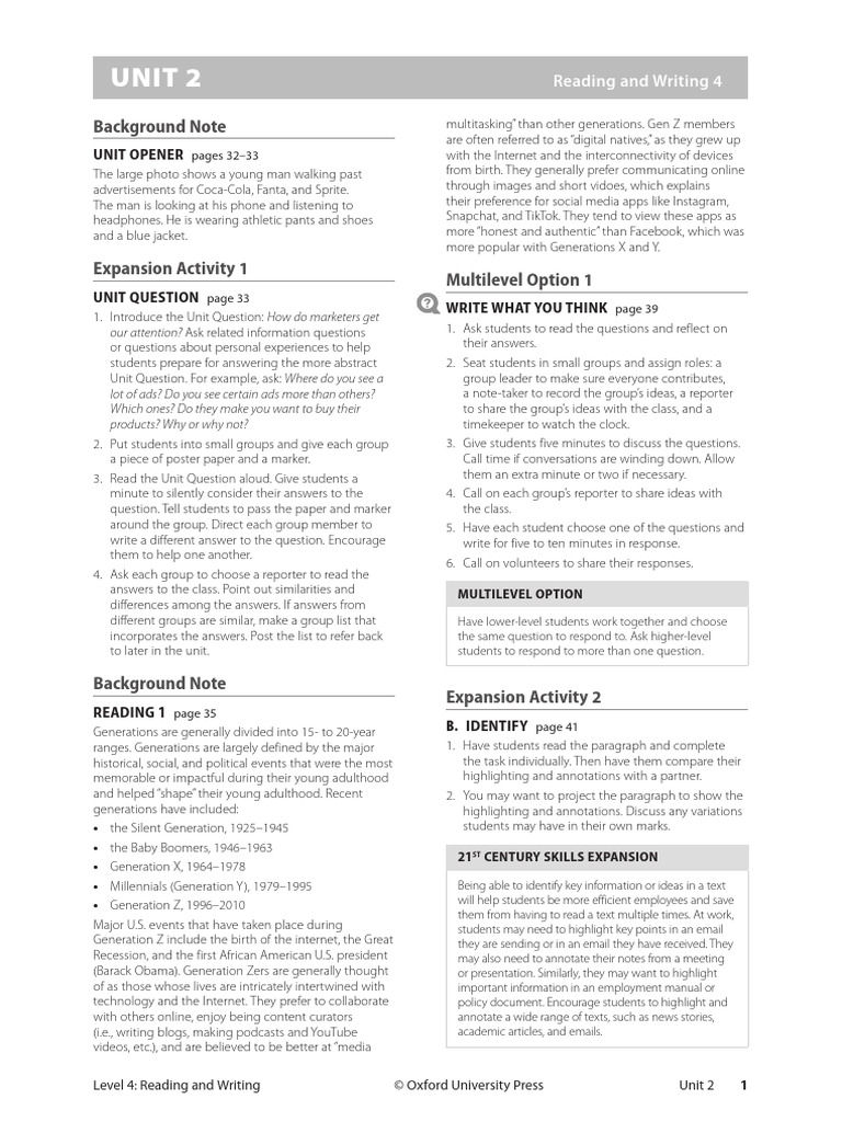 Q3eSE RW4 U02 TeachingNotes | PDF | Human Communication | Linguistics