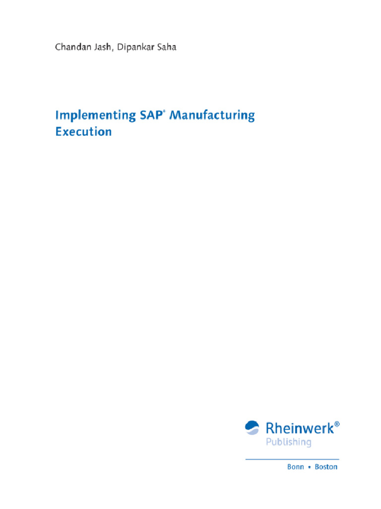 Implementing SAP Manufacturing Execution | PDF
