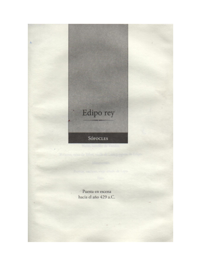 EDIPO REY de Sófocles | PDF