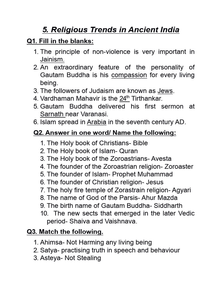 Religious Trends in Ancient India 1 | PDF | Zoroastrianism | Virtue
