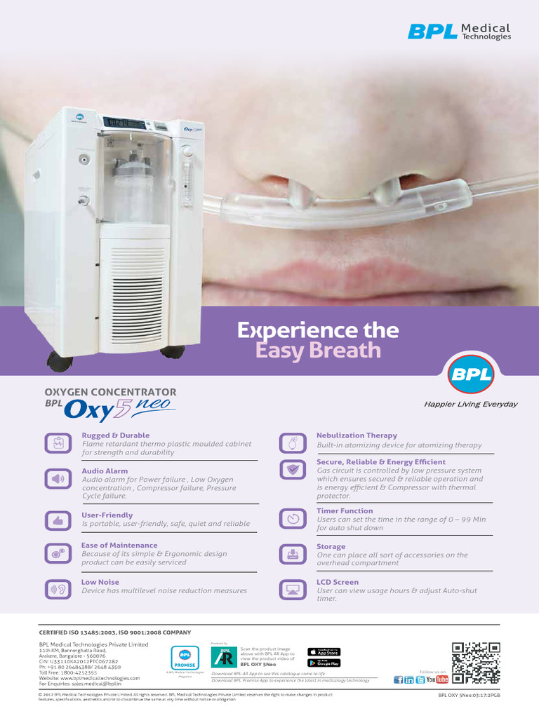 BPL Oxy 5 Neo 5 LPM- Brochure - | PDF | Equipment