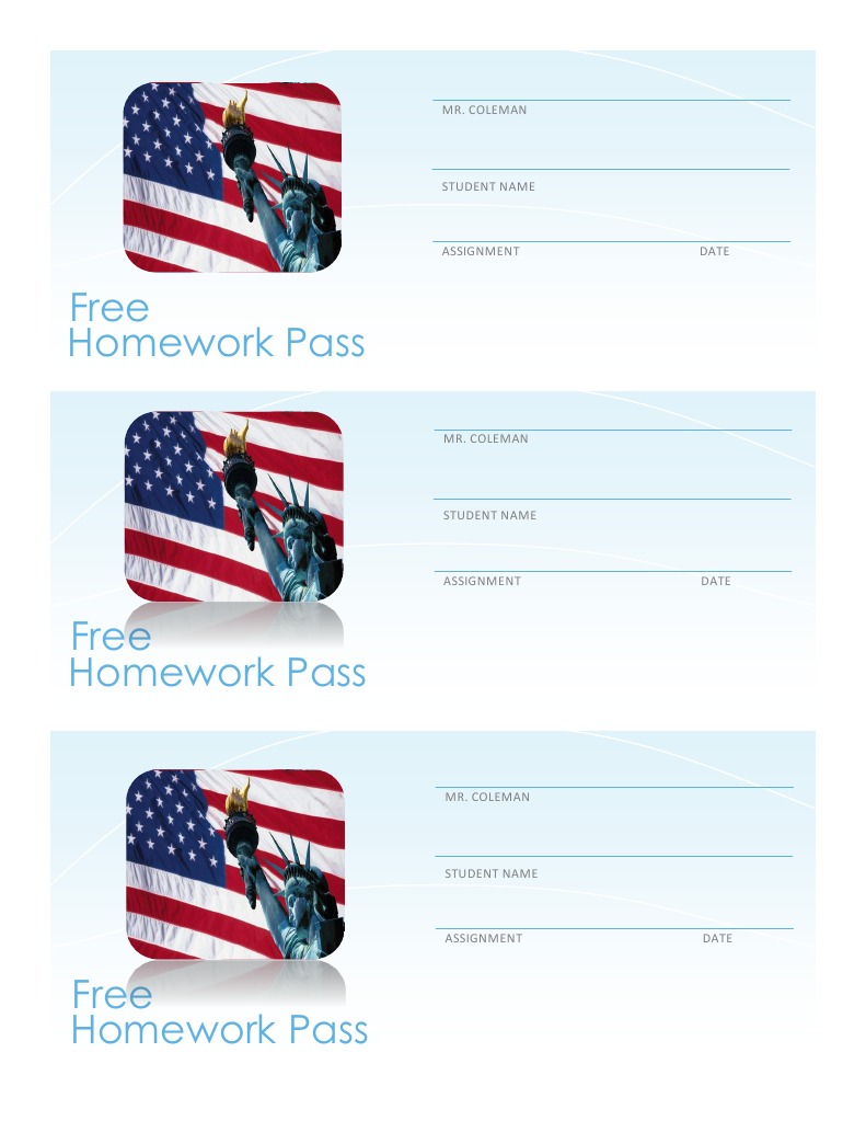 Free Homework Pass | PDF