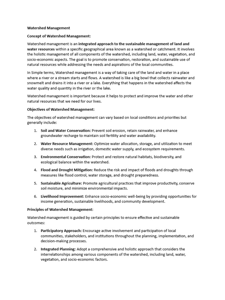 Effective Watershed Management Strategies | PDF | Water Resources ...