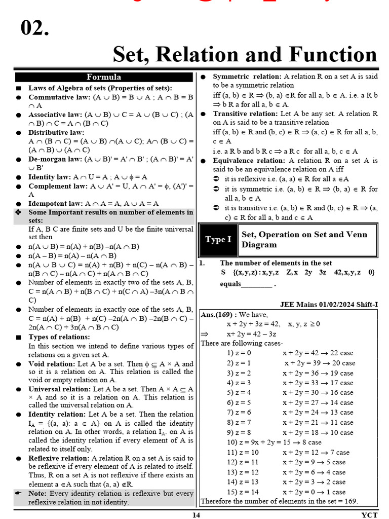 Relations and Functions | PDF | Intersection (Set Theory ...