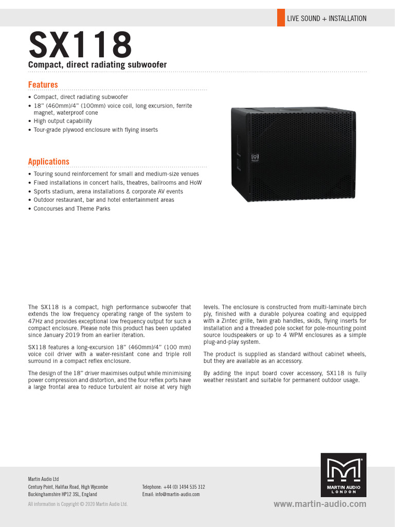 SX118 Datasheet | PDF | Microphone | Acoustics