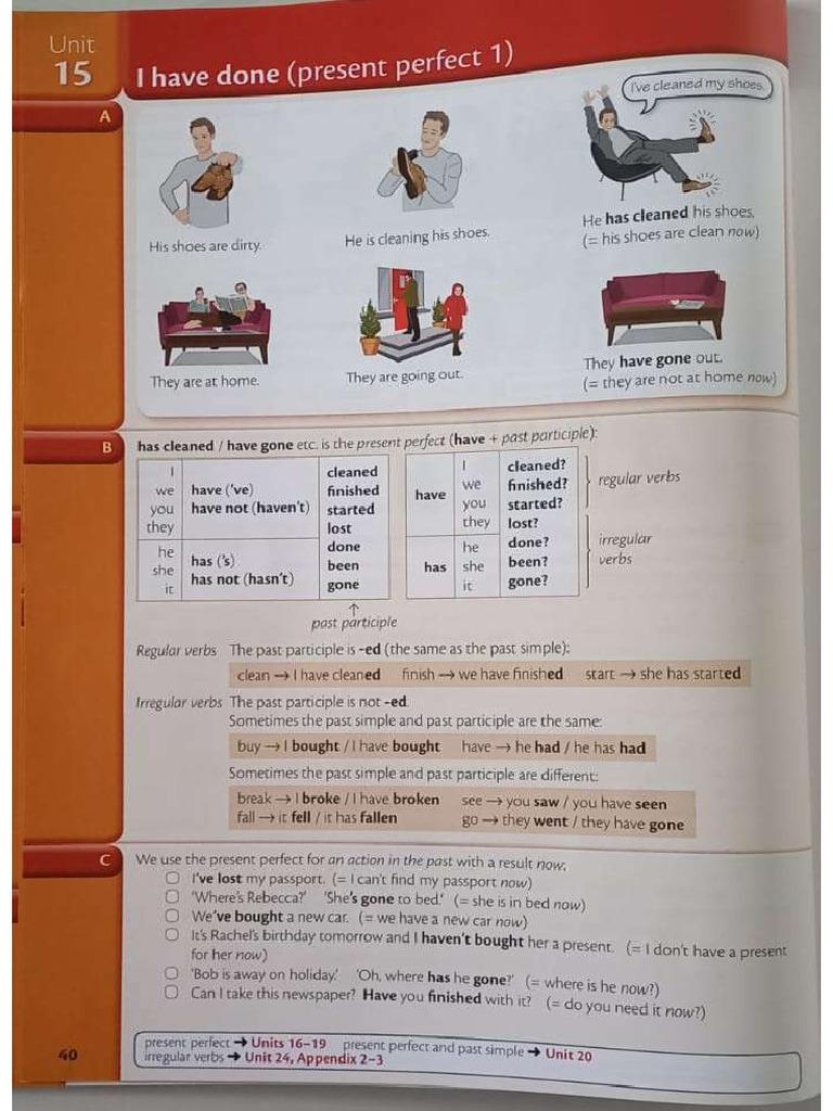 English Grammar in Use - Present Perfect (P. 40-51) | PDF