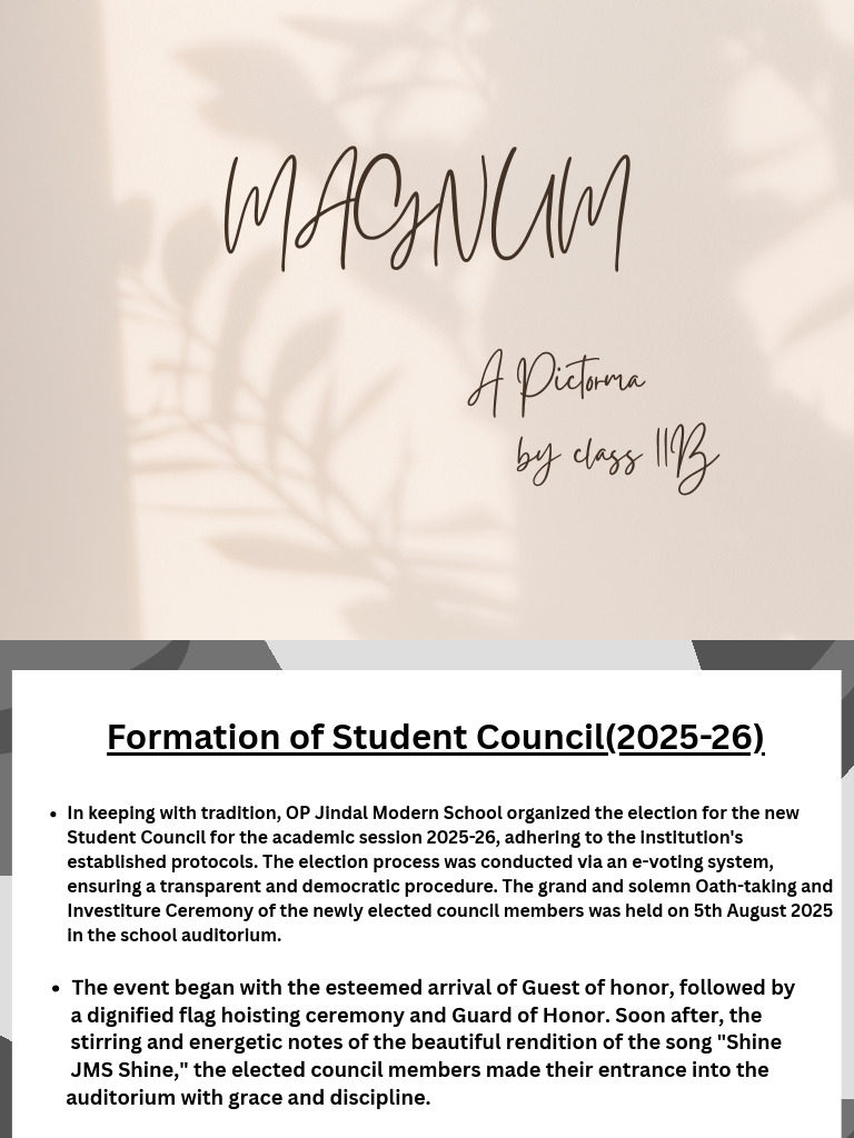 Magnum-A Pictorma by Class 11B | PDF