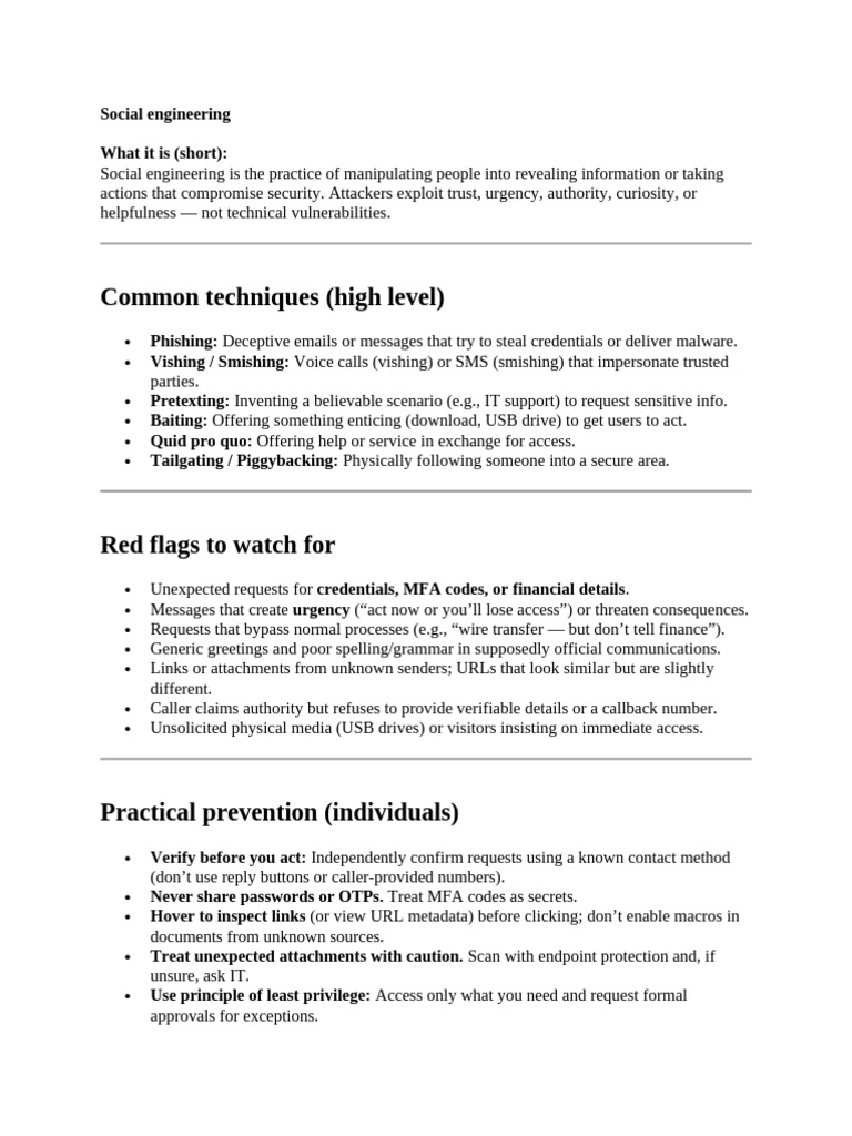 Understanding Social Engineering Tactics | PDF | Phishing | Social ...
