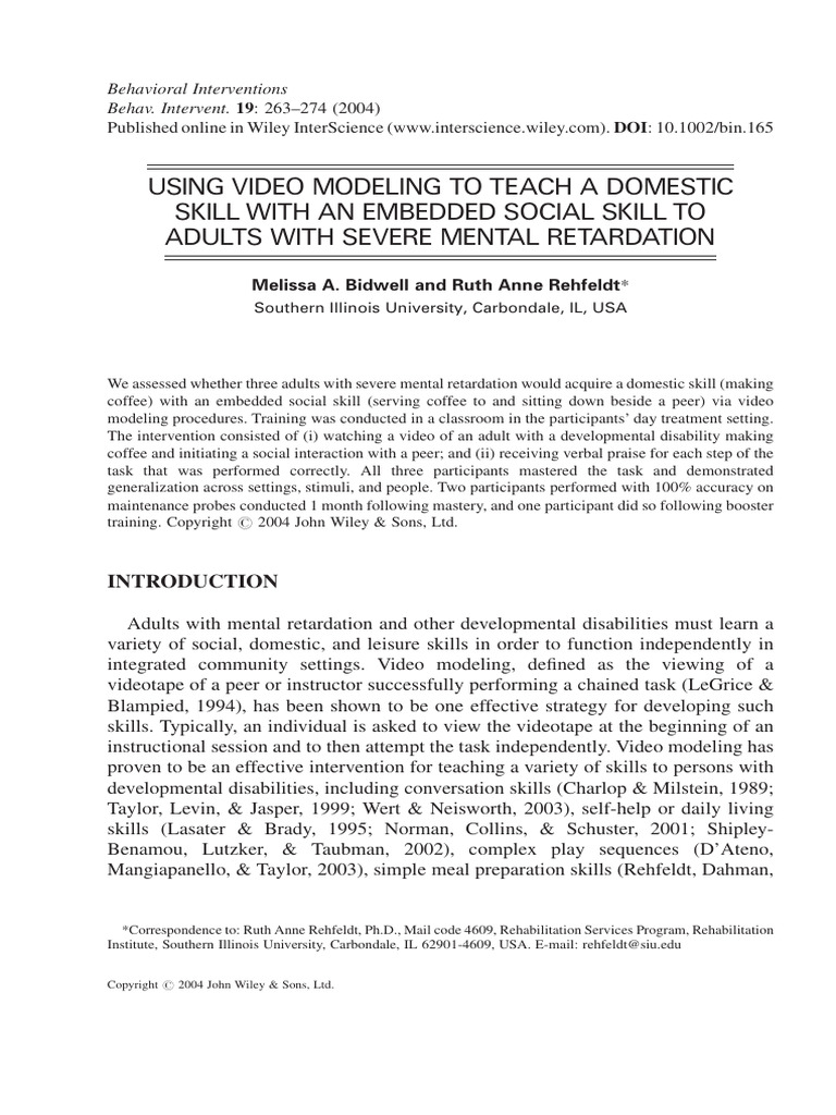 Domestic ID 2004 USA Study | PDF | Intellectual Disability | Autism