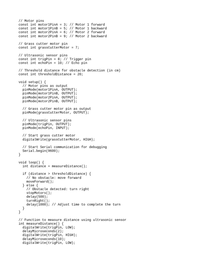 Smart Grass Cuttter Code | PDF