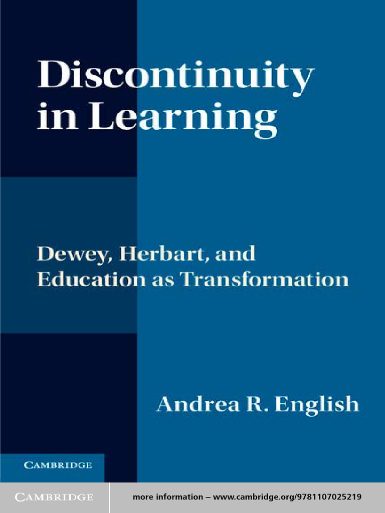 Discontinuity in Learning - Dewey, Herbart and Education As | PDF ...