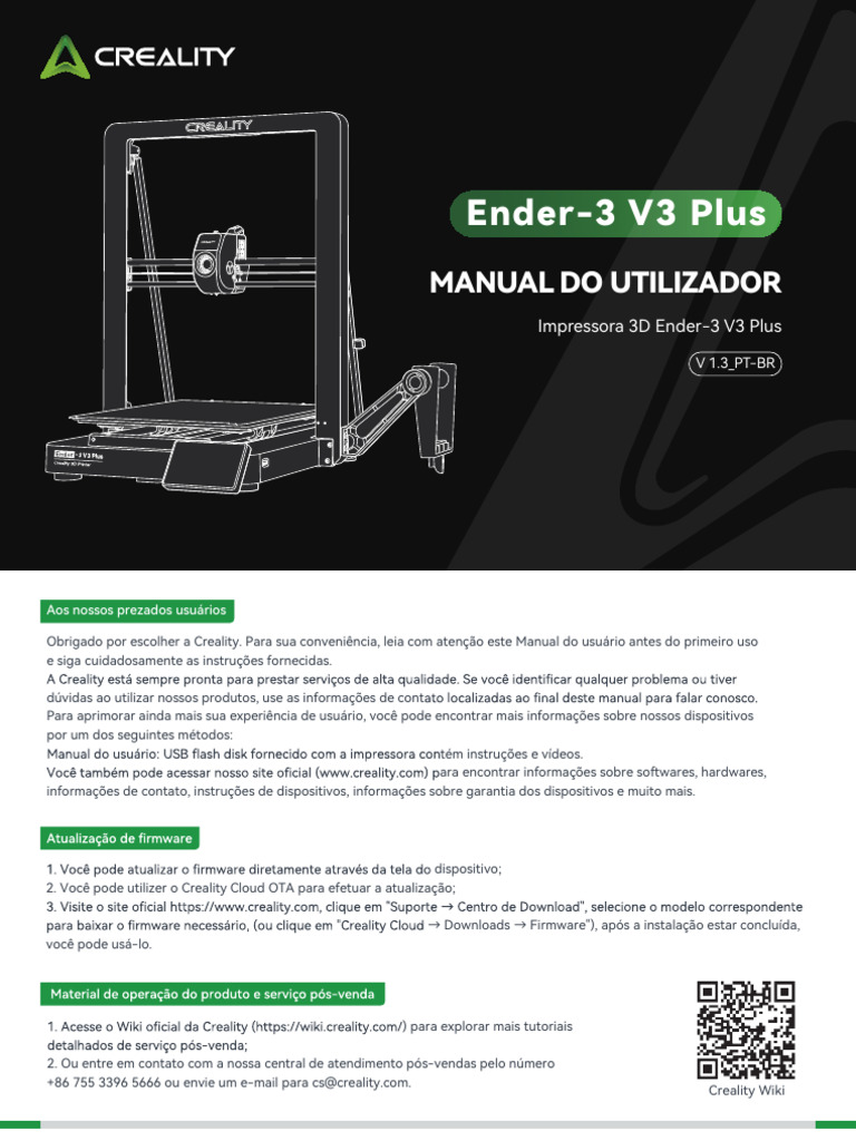 Ender 3 V3 Plus SM 004_User Manual（PT BR） | PDF | Impressora ...