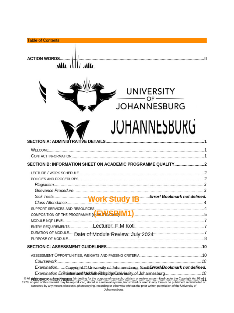 Work Study 1B EWSMIB1 Rev July 2024 | PDF | Engineering | Educational Assessment