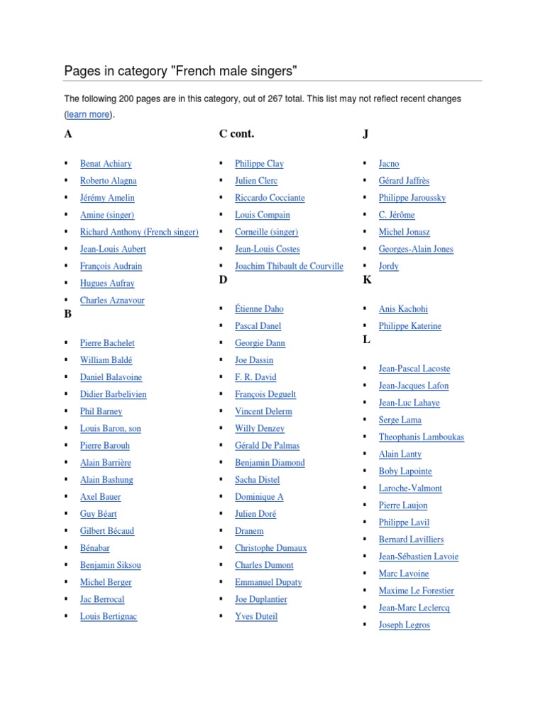 Male French Singers | Musicians | Singers