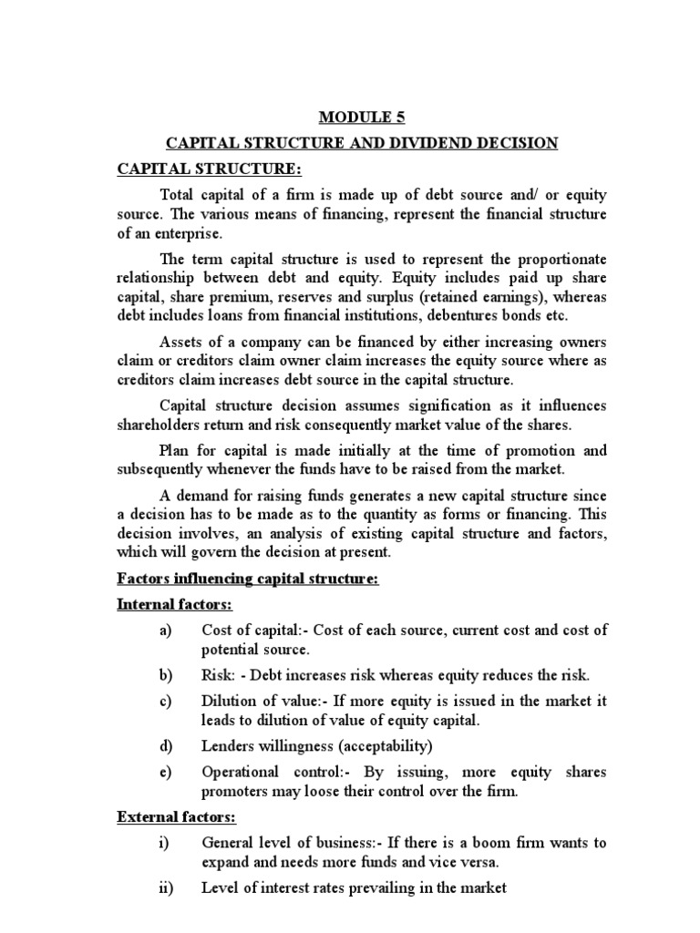 An Analysis of Capital Structure Theories and the Factors Influencing ...