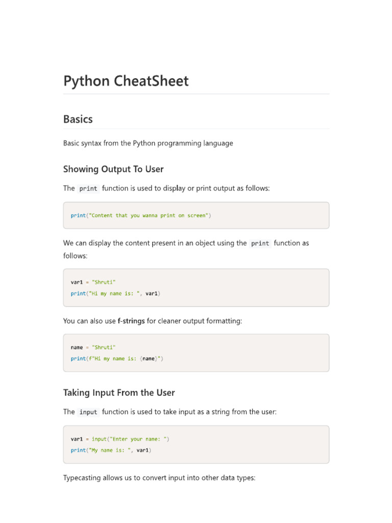 Python Cheatsheets | PDF