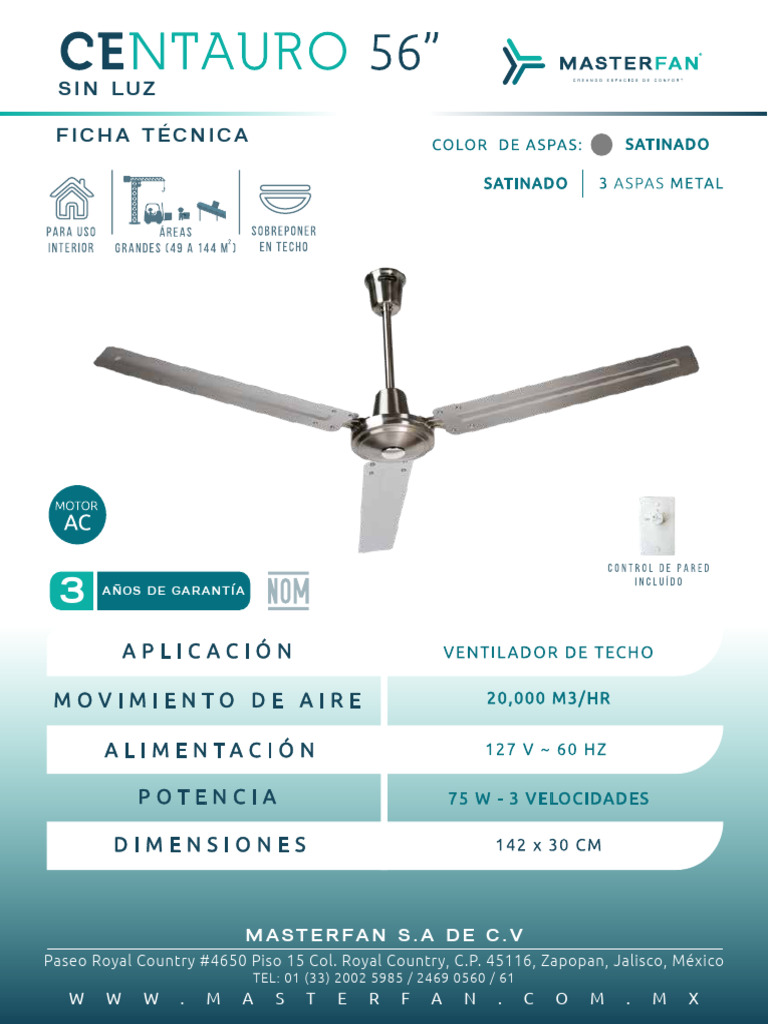 Abanico-FichaTecnica Centauro | PDF