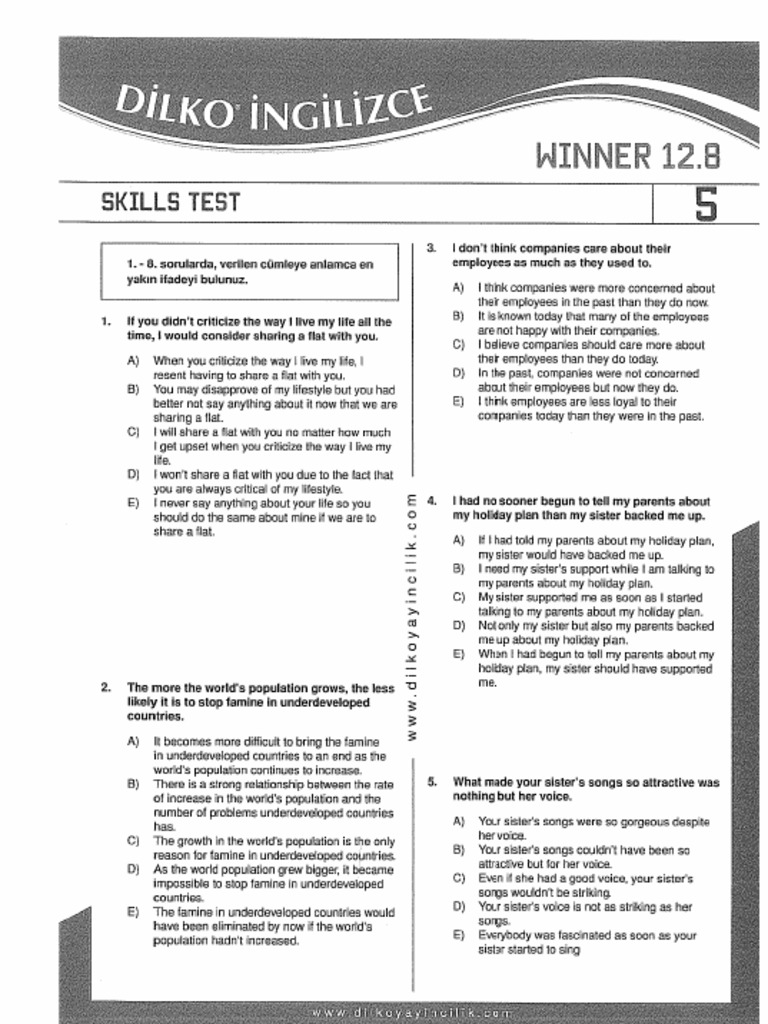 Skills Test 5 | PDF