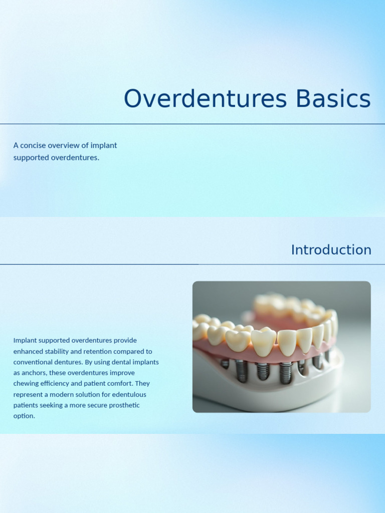 Implant Supported Overdentures Guide | PDF | Dental Implant | Dentures