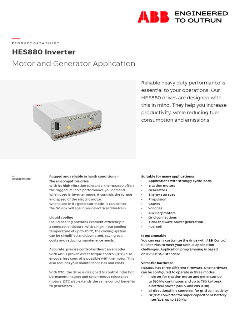 HES880 Inverter: Rugged Motor Control | PDF | Electric Motor | Power ...