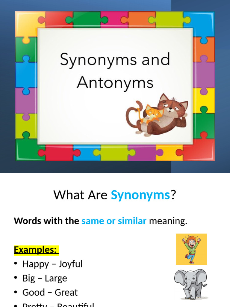 Synonyms and Antonyms Lesson Plan | PDF