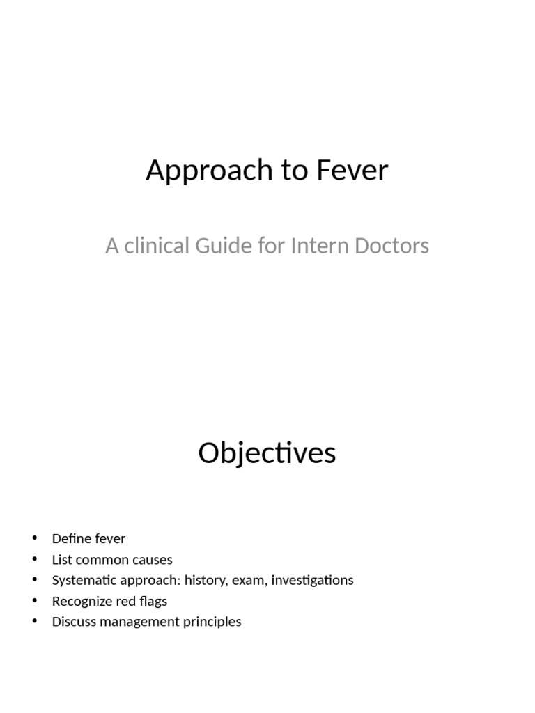 Clinical Guide to Fever Management | PDF | Fever | Infection