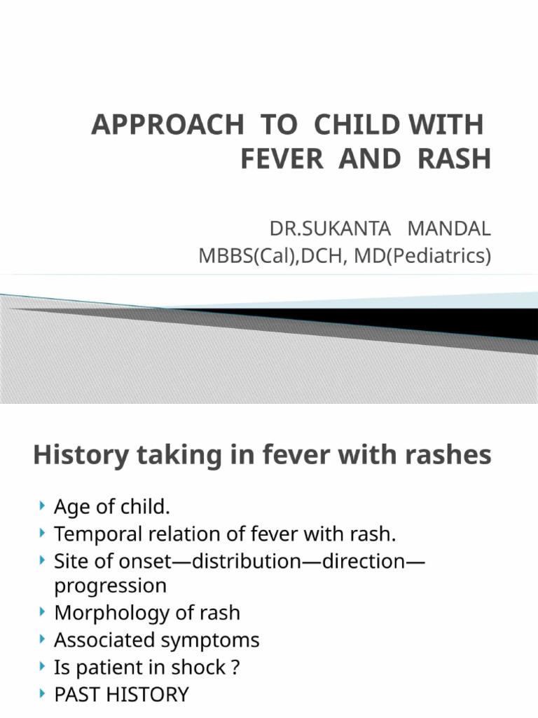 Approach To Febrile Child With Rash | PDF