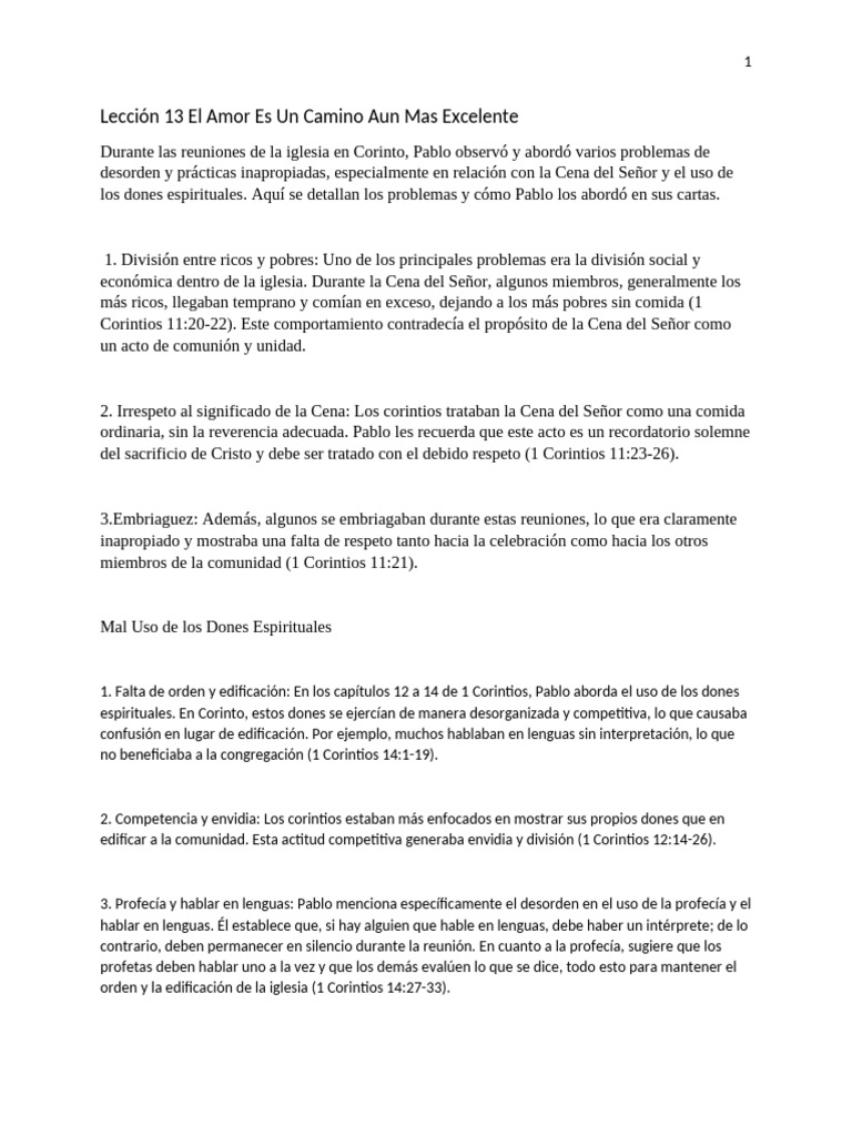 Leccion 13 El Amor Es Un Camino Aun Mas Excelente Mayo 22 Del 2024 ...
