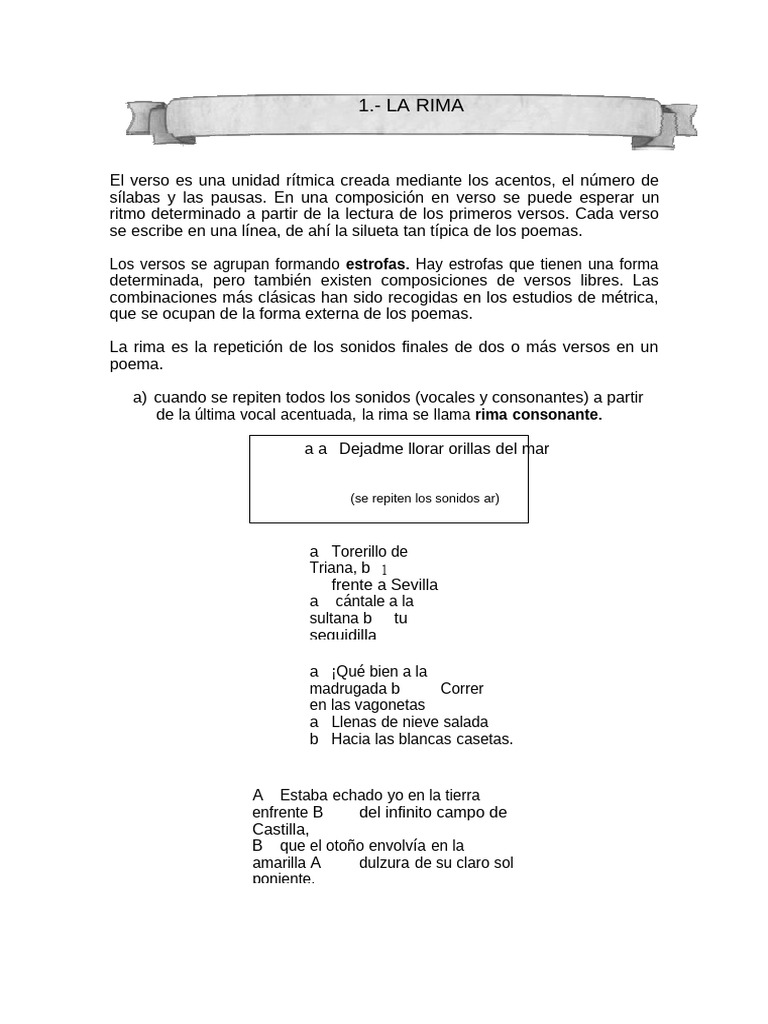 Rima y métrica en la poesía española | PDF