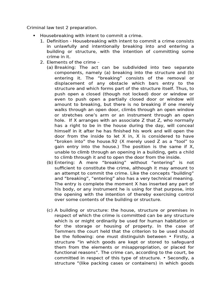 Criminal Law: Housebreaking & Extortion Guide | PDF | Burglary | Extortion