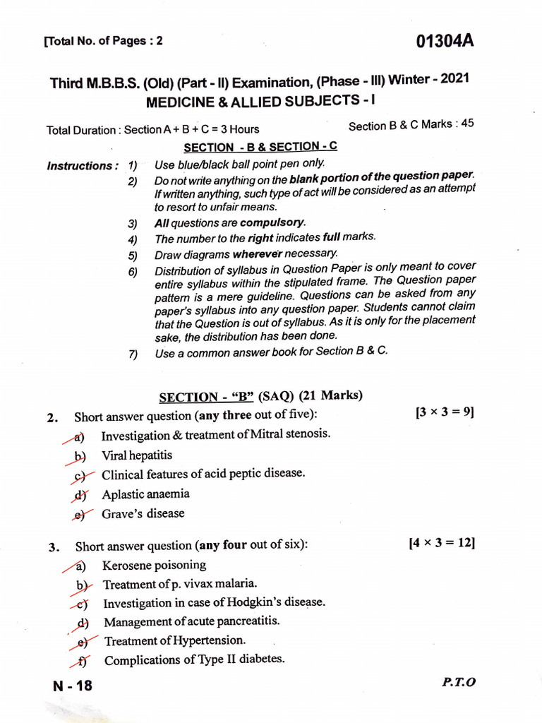 Winter 2021 Final Year Papers | PDF