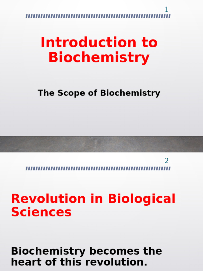 01-Introduction to Biochemistry | PDF | Biochemistry | Chemistry