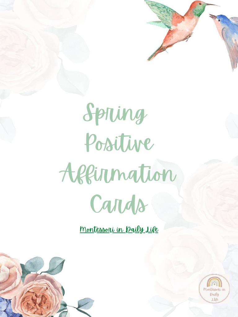 Spring Positive Affirmation Cards | PDF | Emotions | Social Psychology
