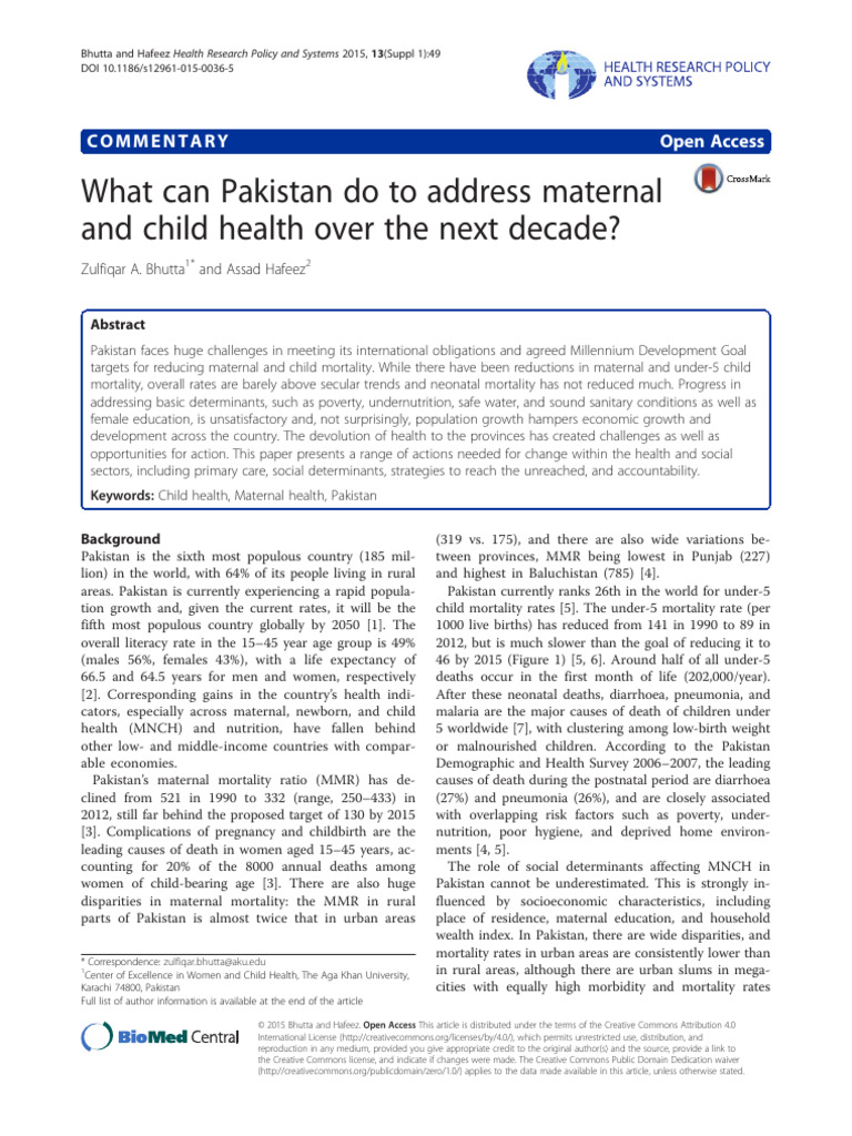 Pakistan's Maternal and Child Health Strategies | PDF | Infant ...