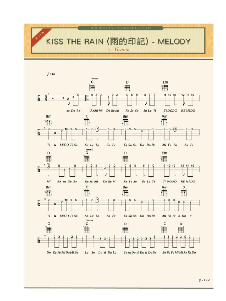 Kiss The Rain (Melody+Solo) | PDF
