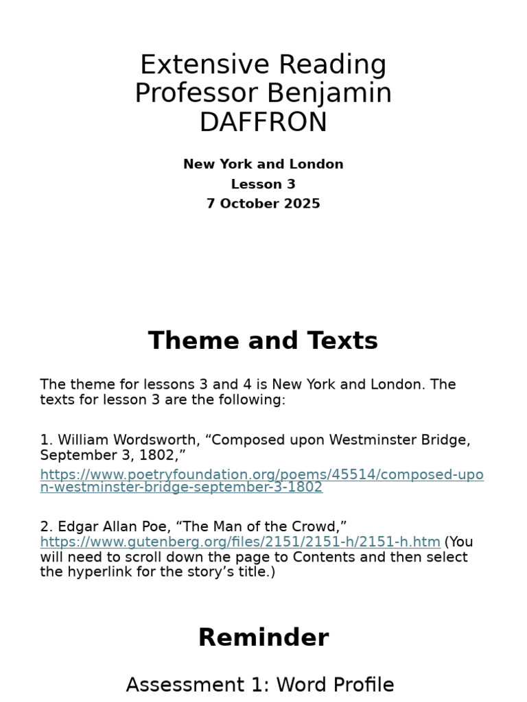 Lesson 3 - 7 October | PDF | Poetry | Stanzaic Form