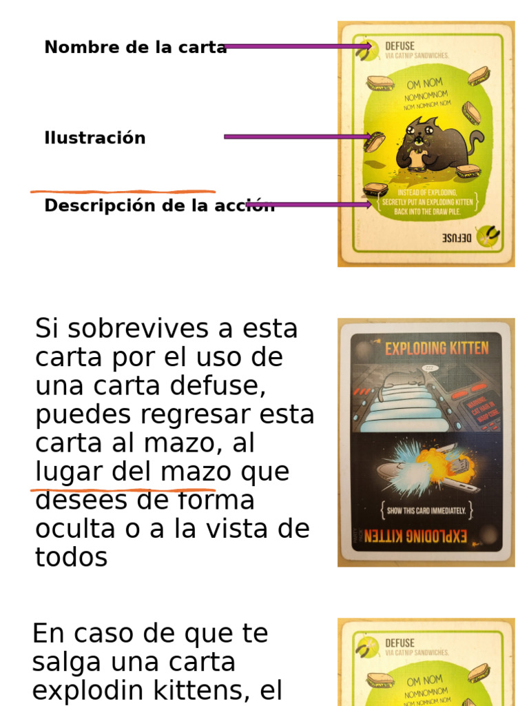 Reglas y cartas de Exploding Kittens | PDF | Juegos de mesa | Jugando a ...