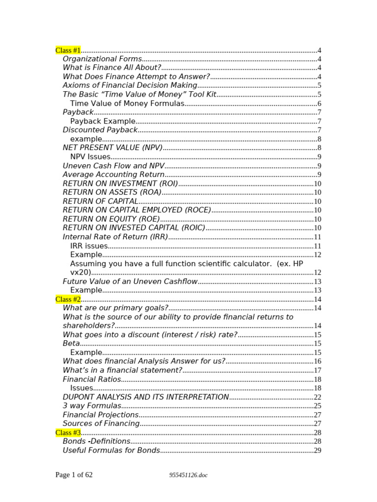 821 - Study Notes v16 | PDF | Net Present Value | Internal Rate Of Return