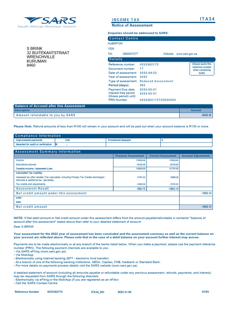 Notice of Assessment | PDF | Tax Refund | Taxes
