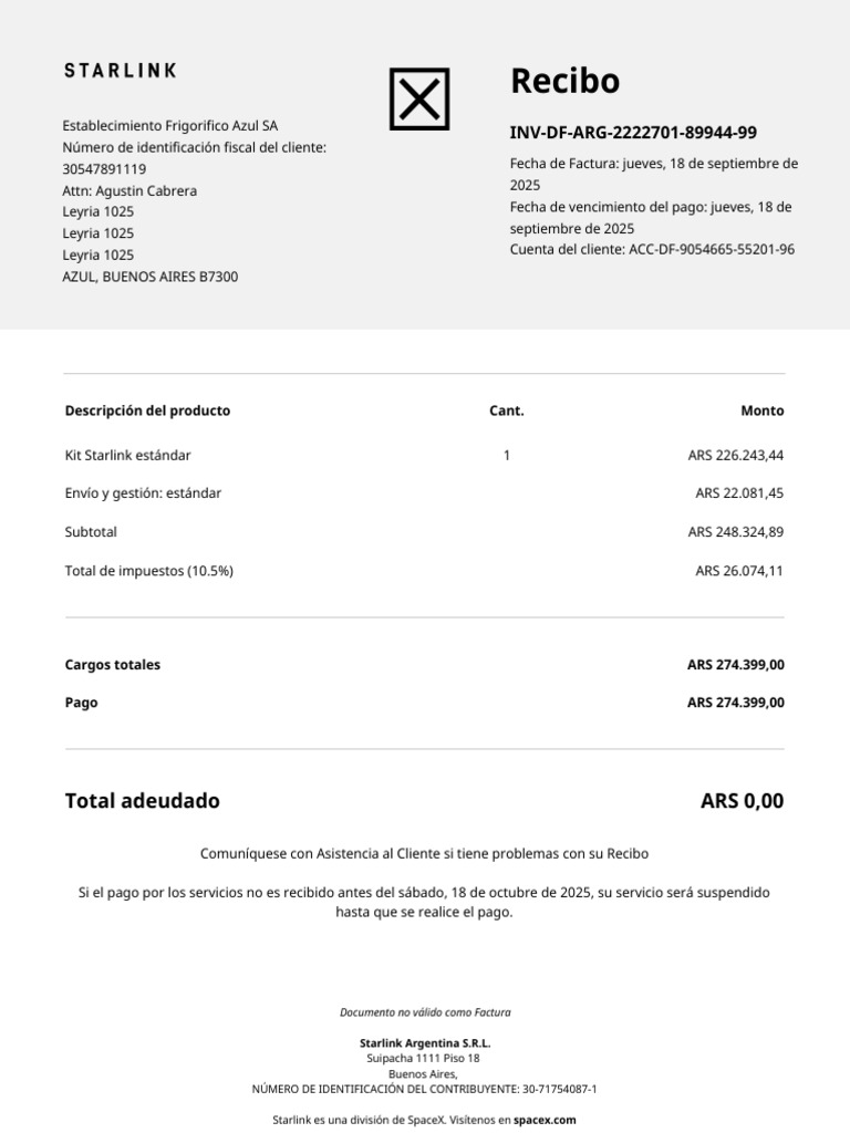 Inv DF Arg 2222701 89944 99 | PDF | Espacio X