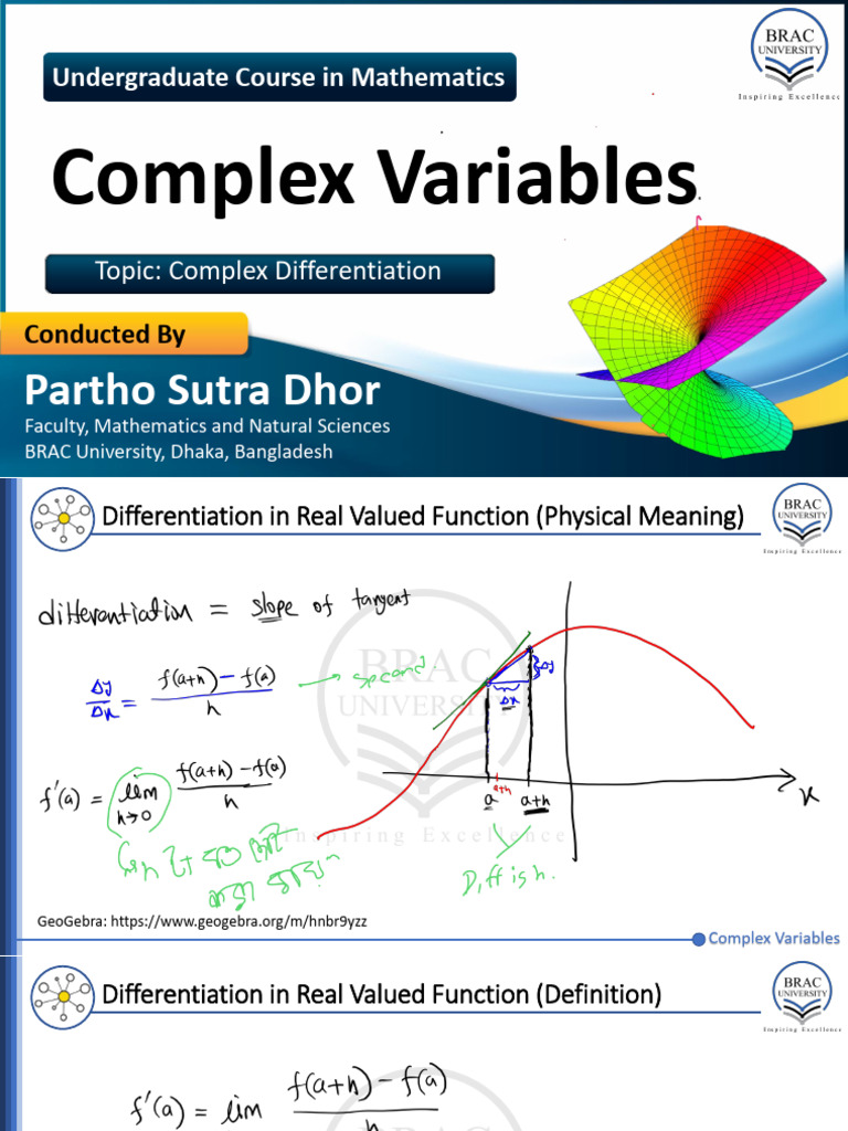 215 Complex Chap-03 Part-01 | PDF | Derivative | Complex Analysis